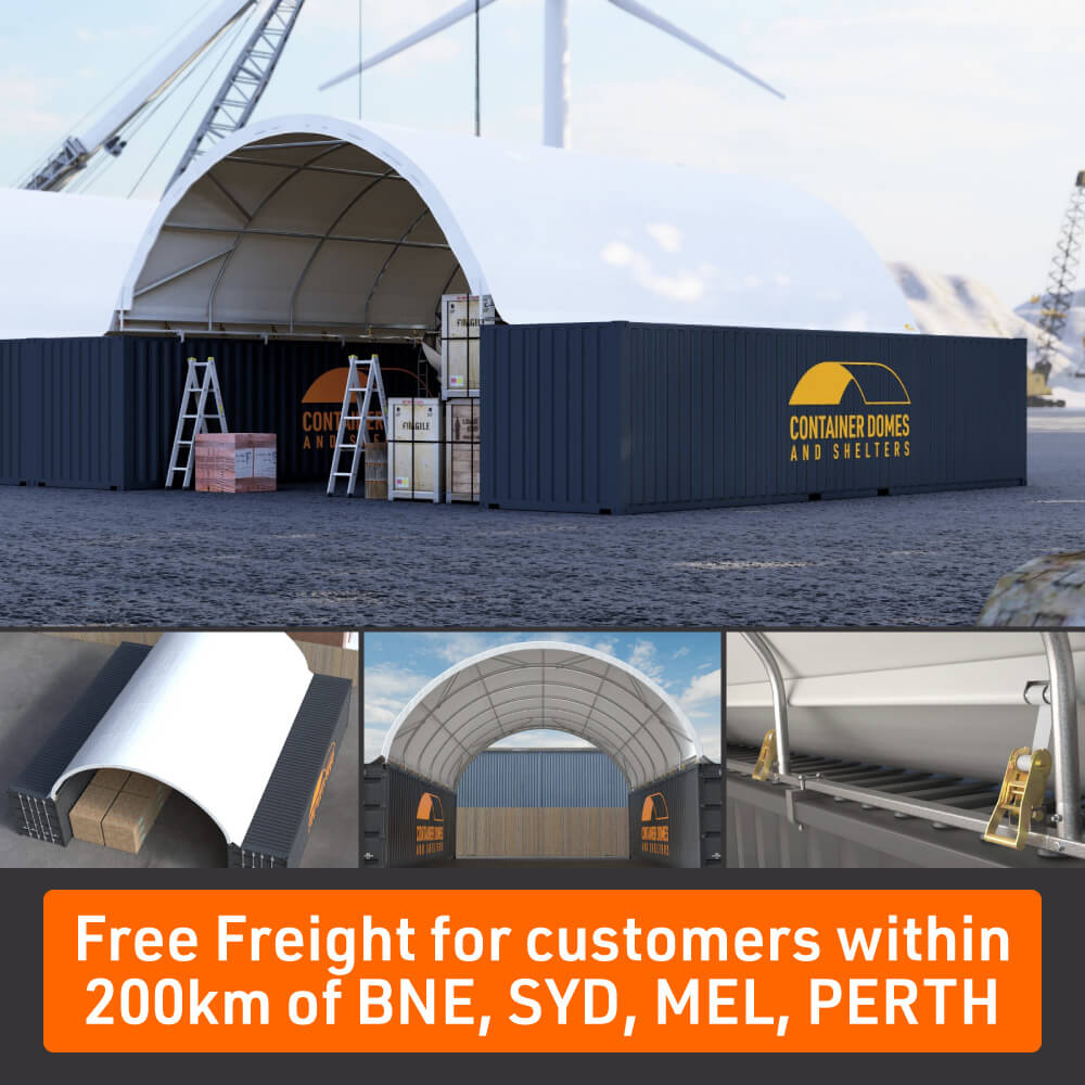 40ft Long Container Shelters - Container Domes & Shelters