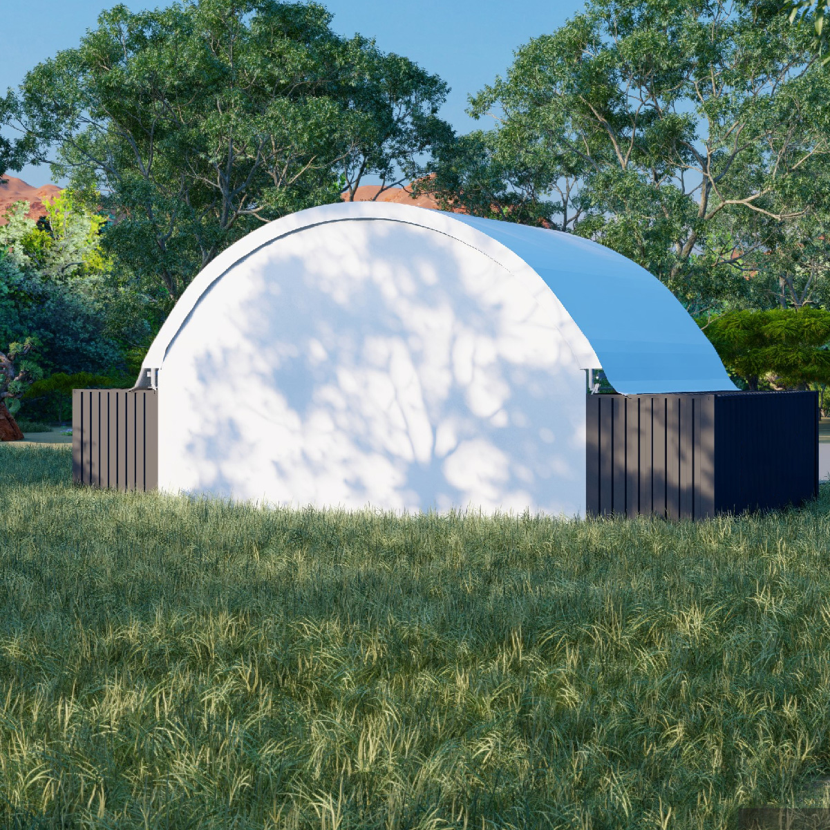 33ft (10m) wide GP Back Wall - Container Domes & Shelters