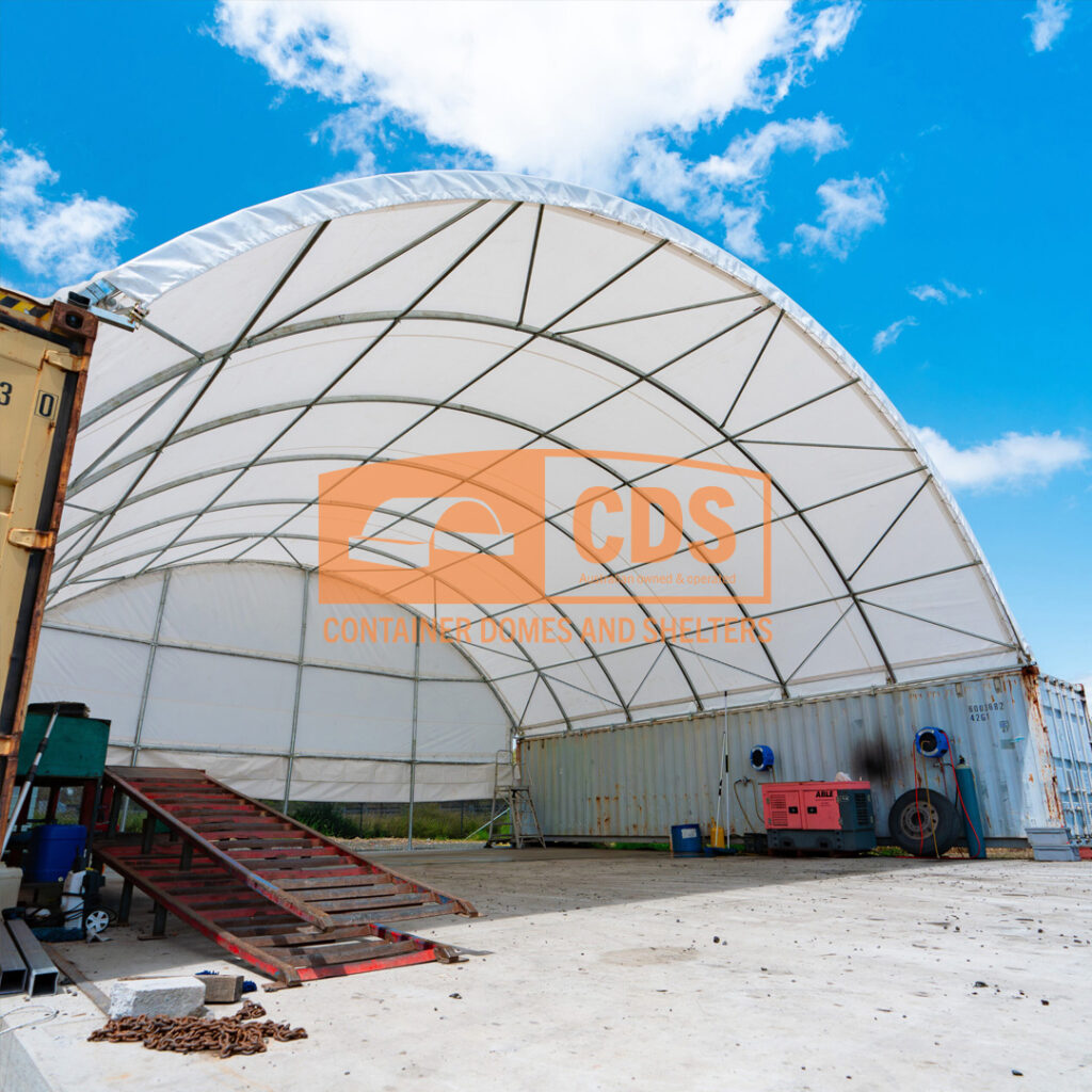 40ftx40ft x13ft H (12mx12mx4m) GP/HQ Engineer Designed Container Dome ...